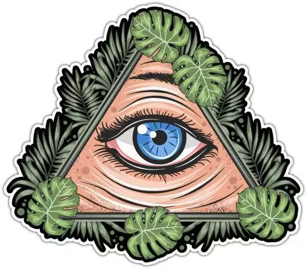 All Seen Eye Illuminati Masonic Pyramid Car Stickerphone Decal Water Bottle Stickers, Vinyl ...