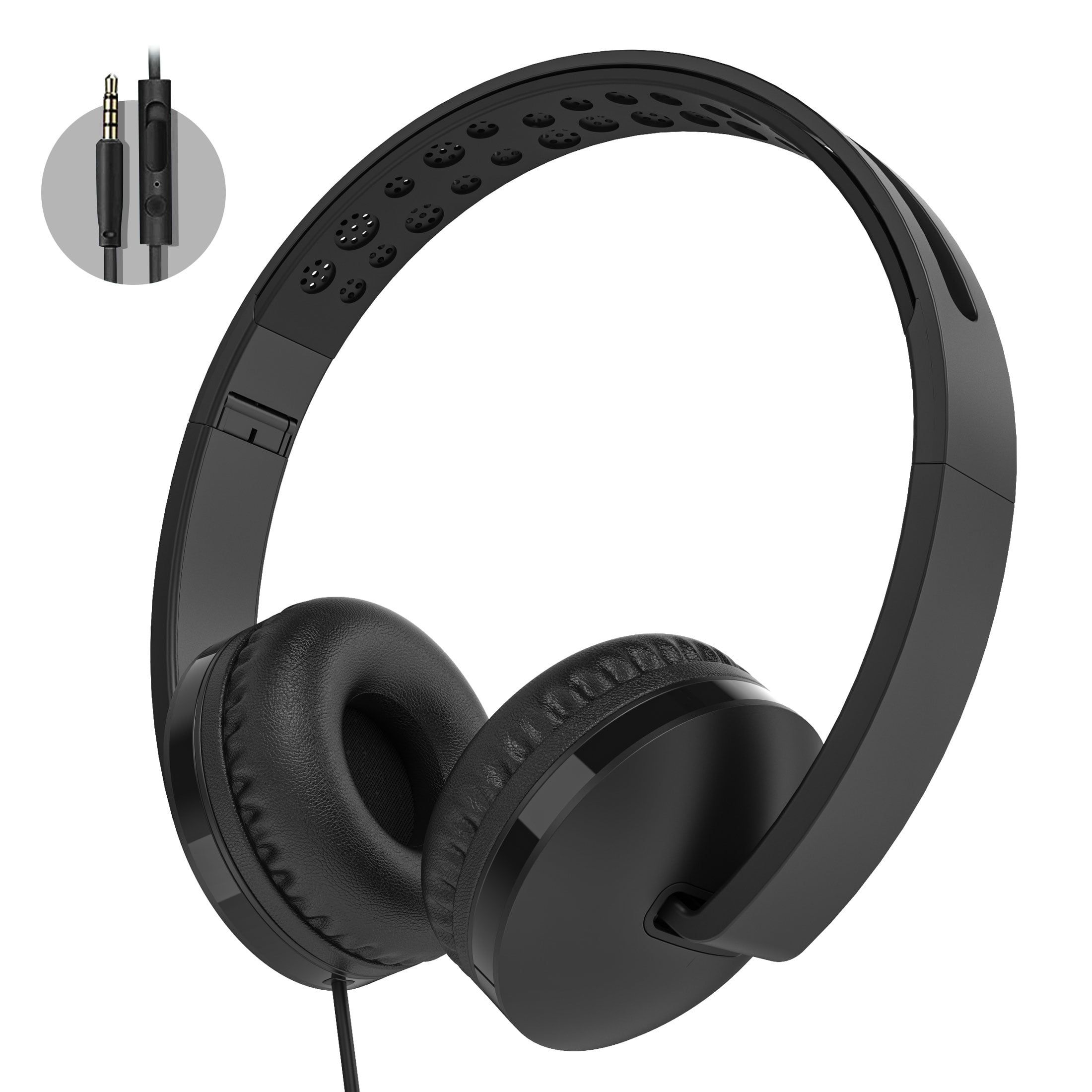 Jelly Comb On-Ear Wired Headphones with Mic, Foldable, Volume Control ...