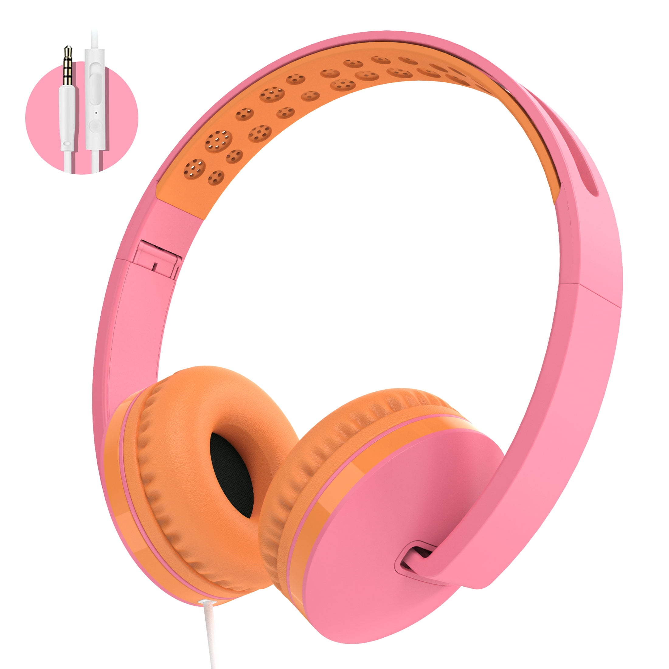 Seenda On-Ear Headphones with Mic, Foldable Wired Headsets, Volume ...