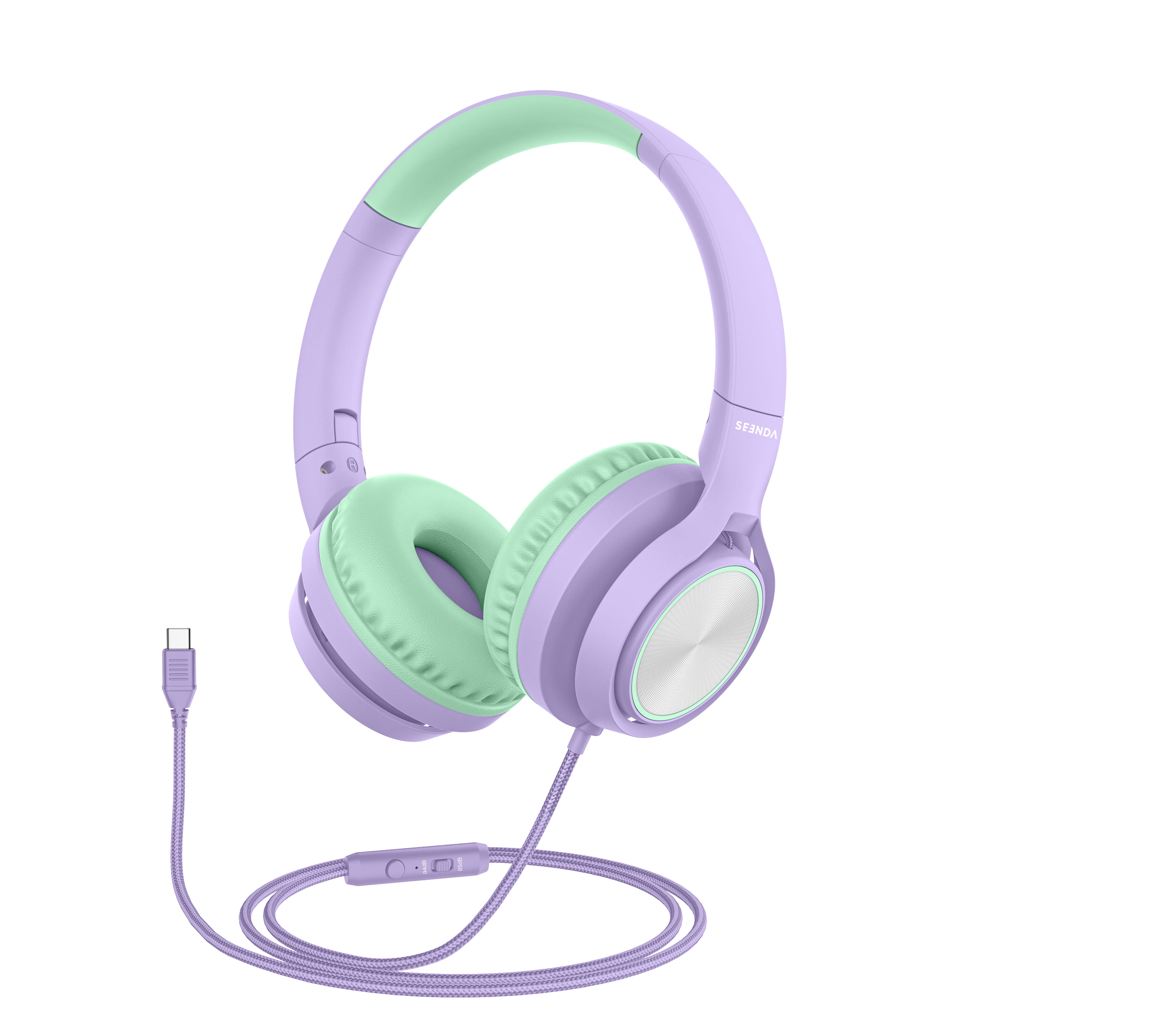 Seenda Wired Kids Headphones with Microphone, 90° Rotatable Earpads ...