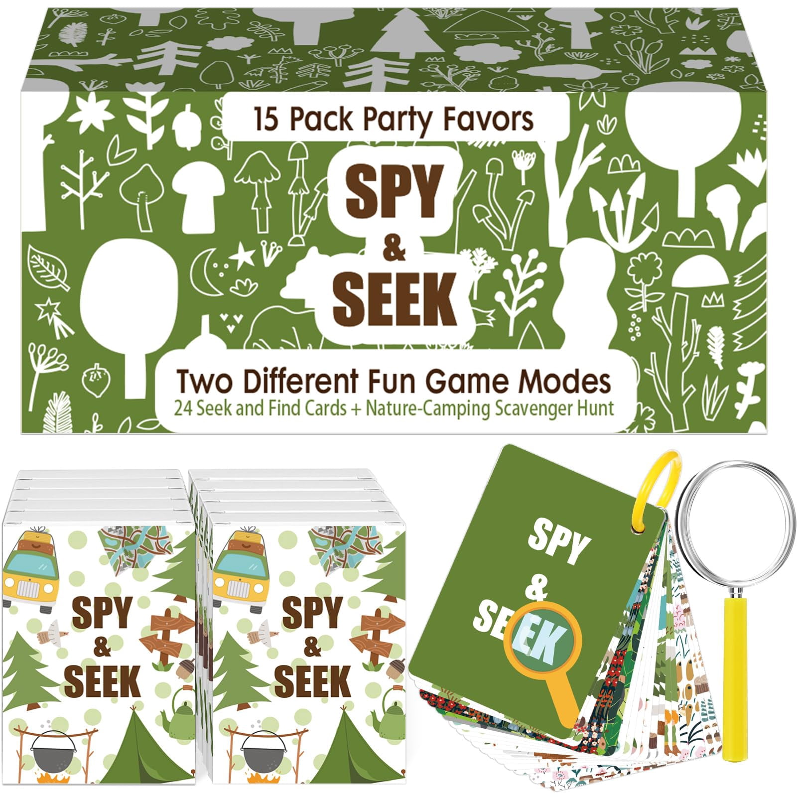 Seenelling 15 Pack Nature Scavenger Hunt Cards Set Camping Party Favors ...