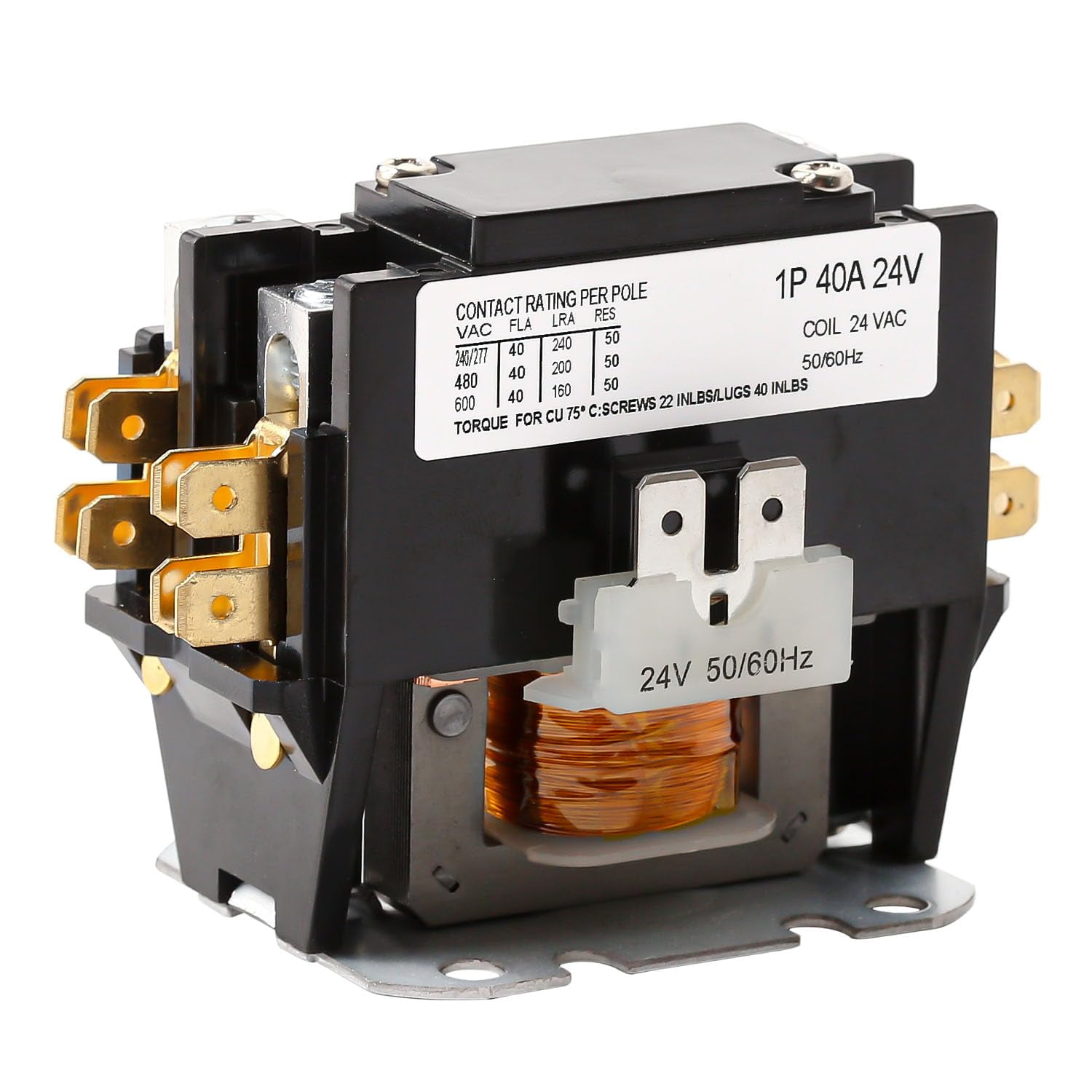 Seentech Heavy-Duty 1-Pole 40 Amp Contactor with 24VAC Coil - Perfectly ...