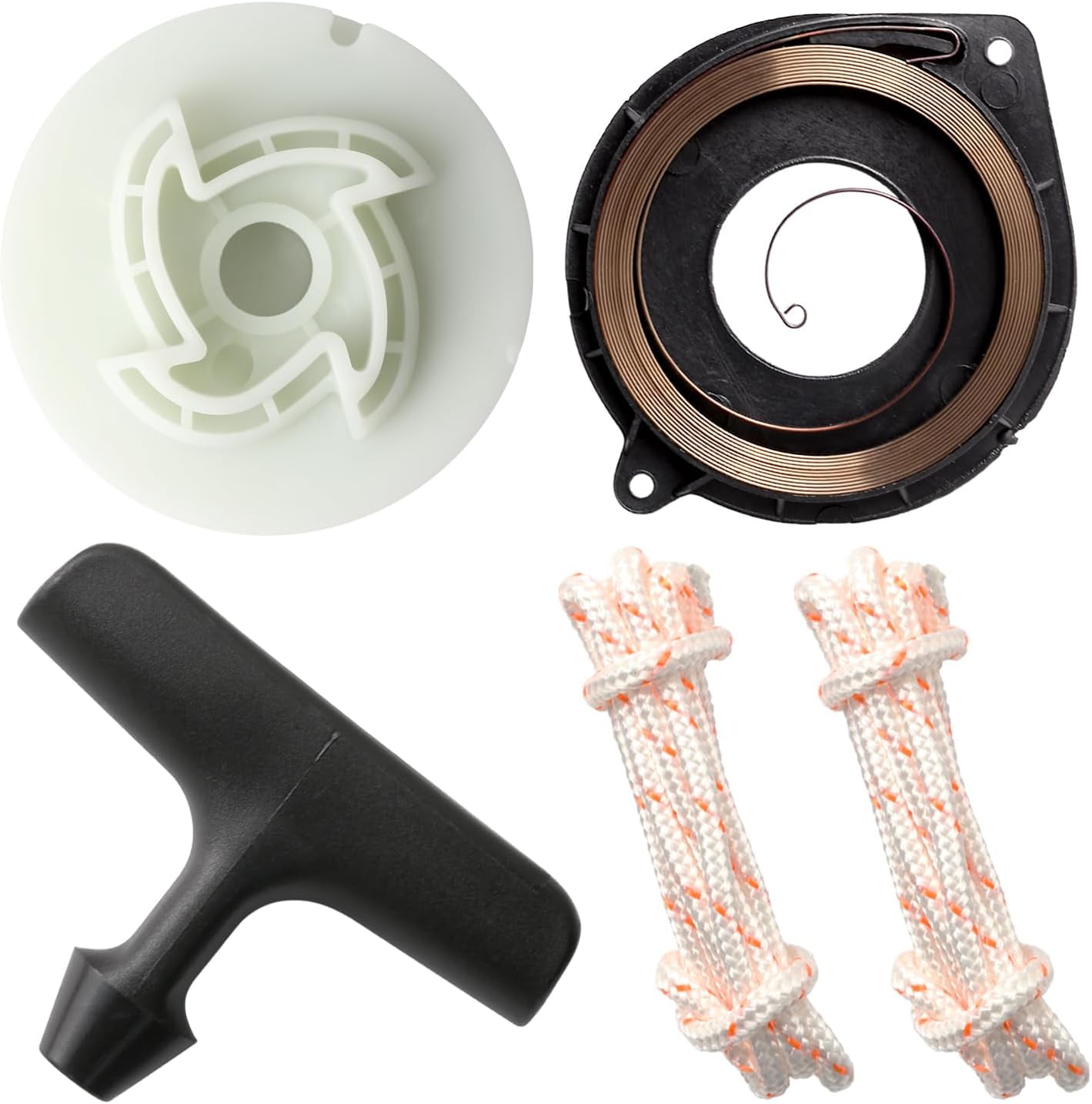 Seentech Recoil Rewind Spring Starter Pulley Rope Rotor Kit for ...