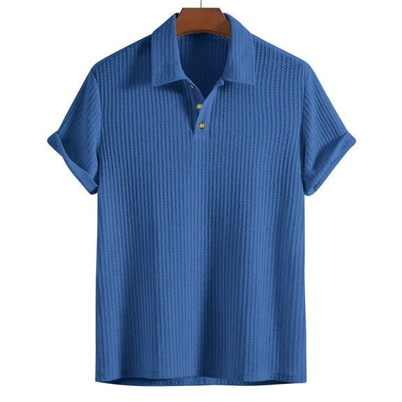 Dovford Men's Casual Polo Shirts Classic Button Basic Long Sleeve Shirt ...