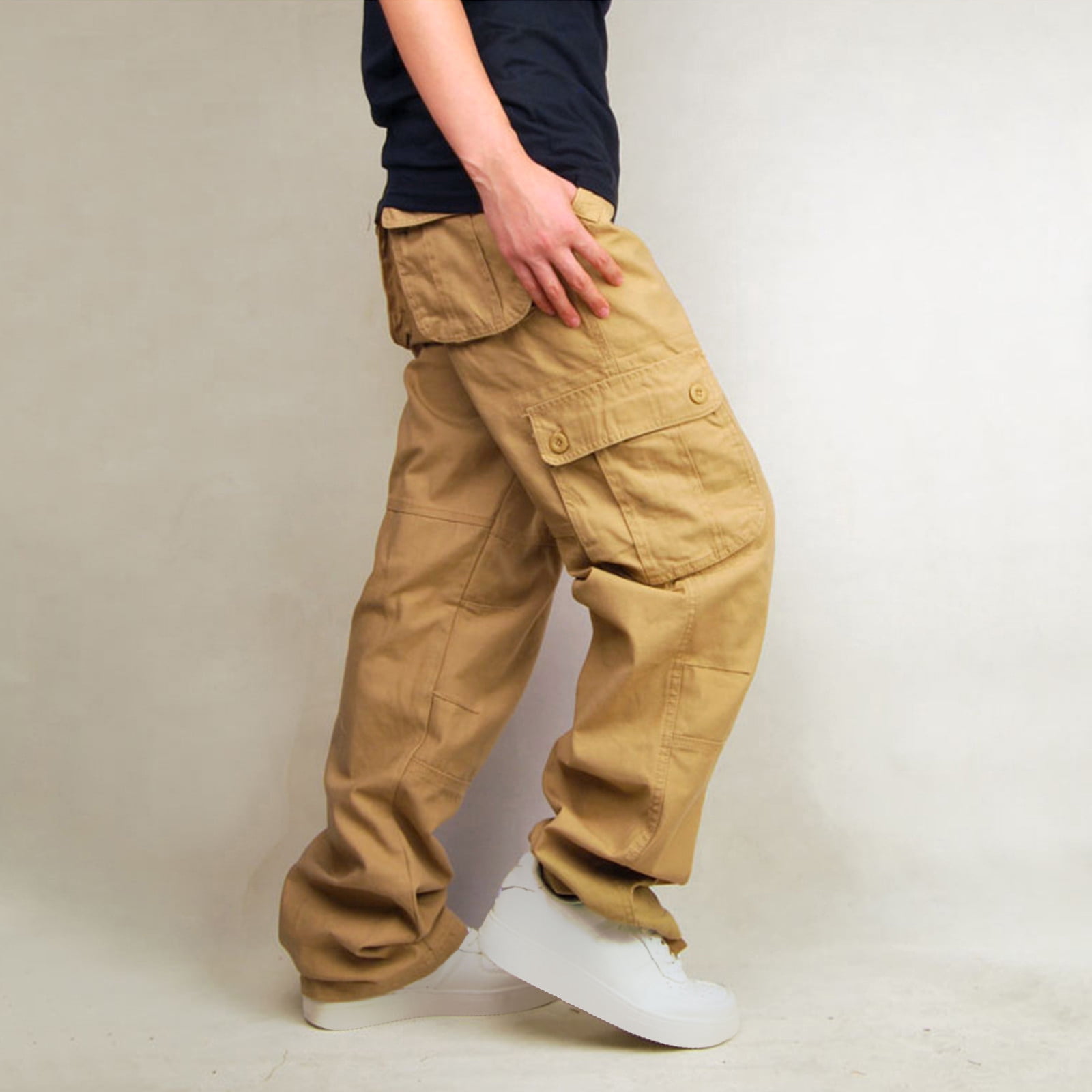 Seeotter Men's Cotton Casual Cargo Work Pants Baggy Camo Tactical ...