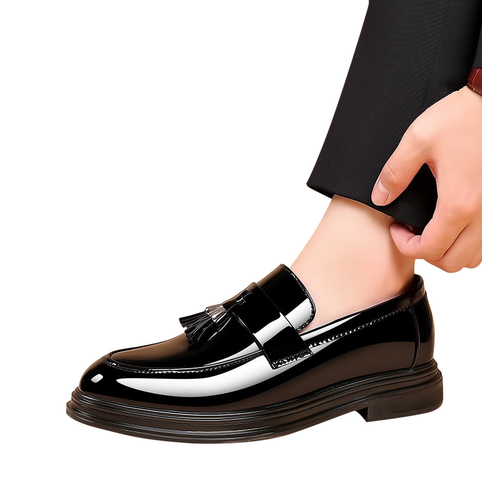 Seeotter Men's Loafers Dress Shoes Loafers Formal Tassels Business ...