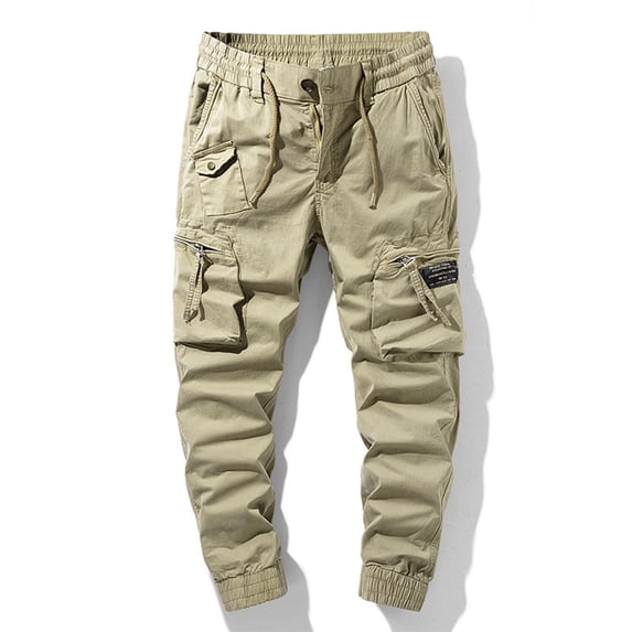 Seeotter Mens Multi Pockets Cargo Pants Button Fly Military Ripstop ...