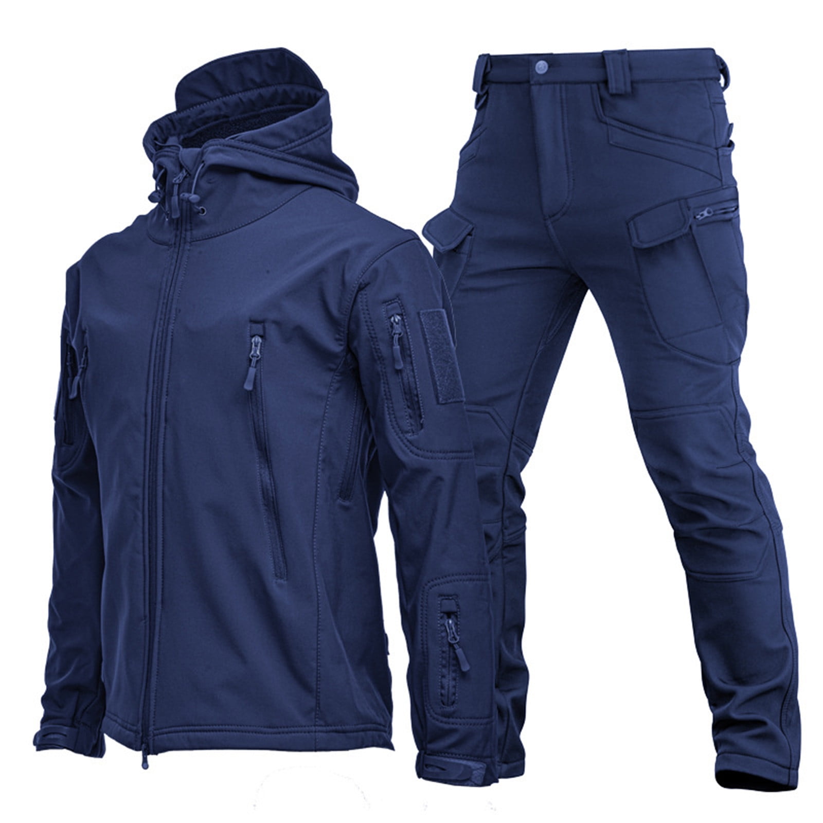 Seeotter Mens Tactical Clothing Set Military Zip Up Hooded Jacket and ...