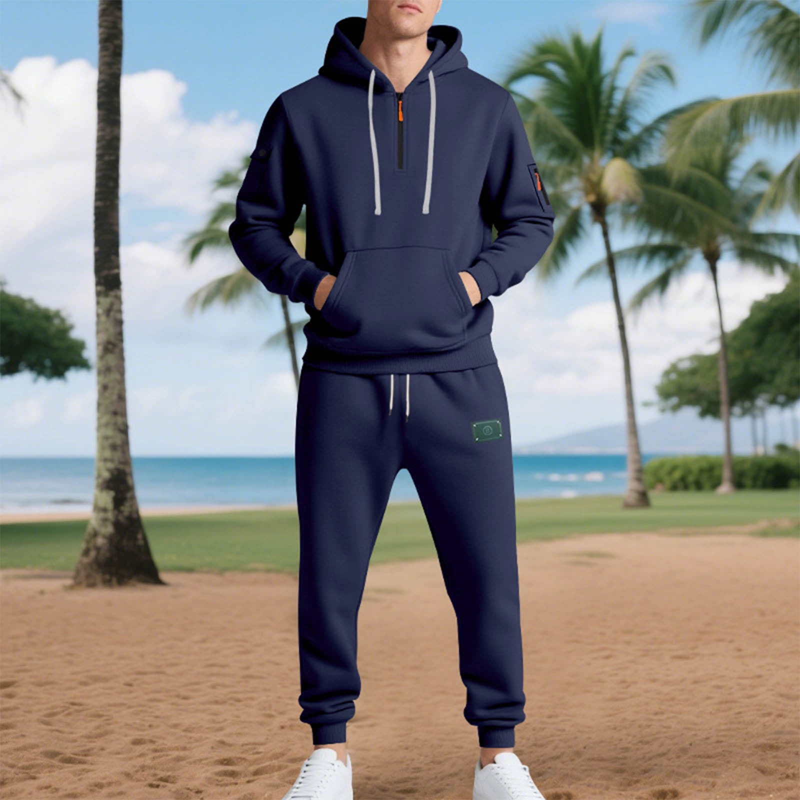 Seeotter Sweat Suits for Men 2 Piece Fall Outfits Pullover Hoodies and ...