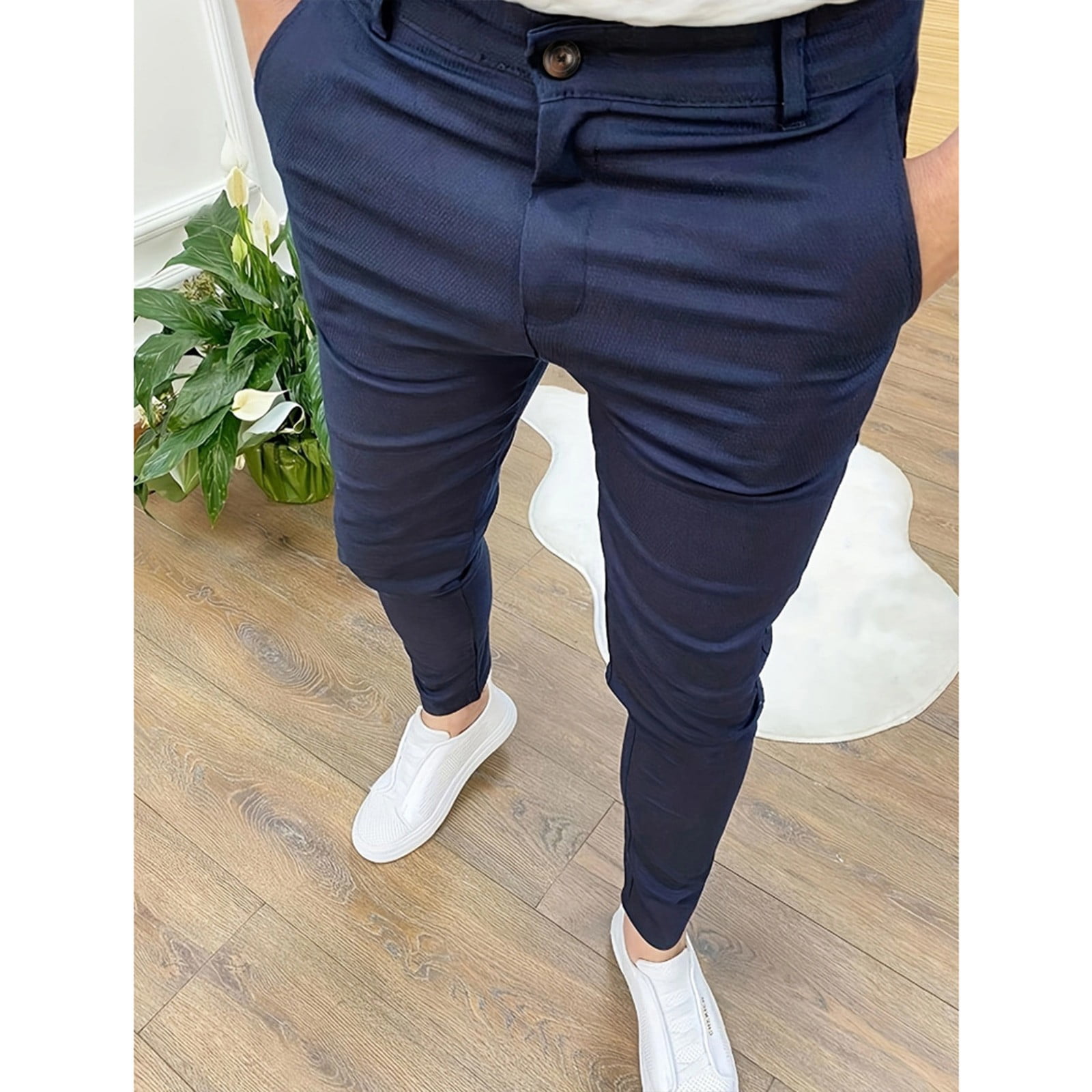 Seeotter Work Pants for Men Dress Business Suit Pants Straight Fit ...