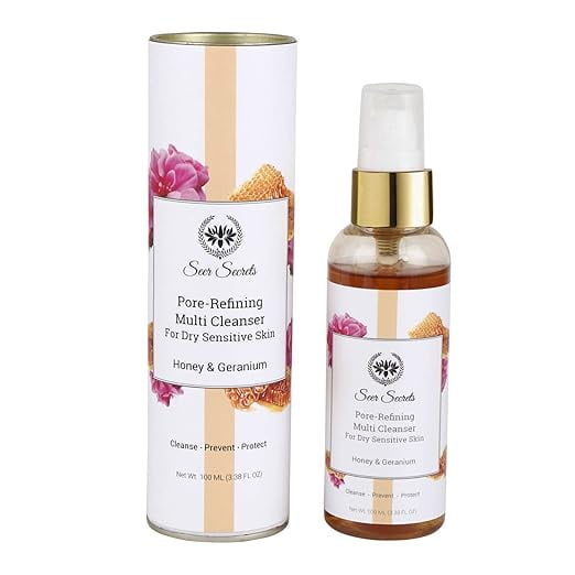 Seer Secrets Natural Honey & Geranium Face Cleanser for Dry & Sensitive ...