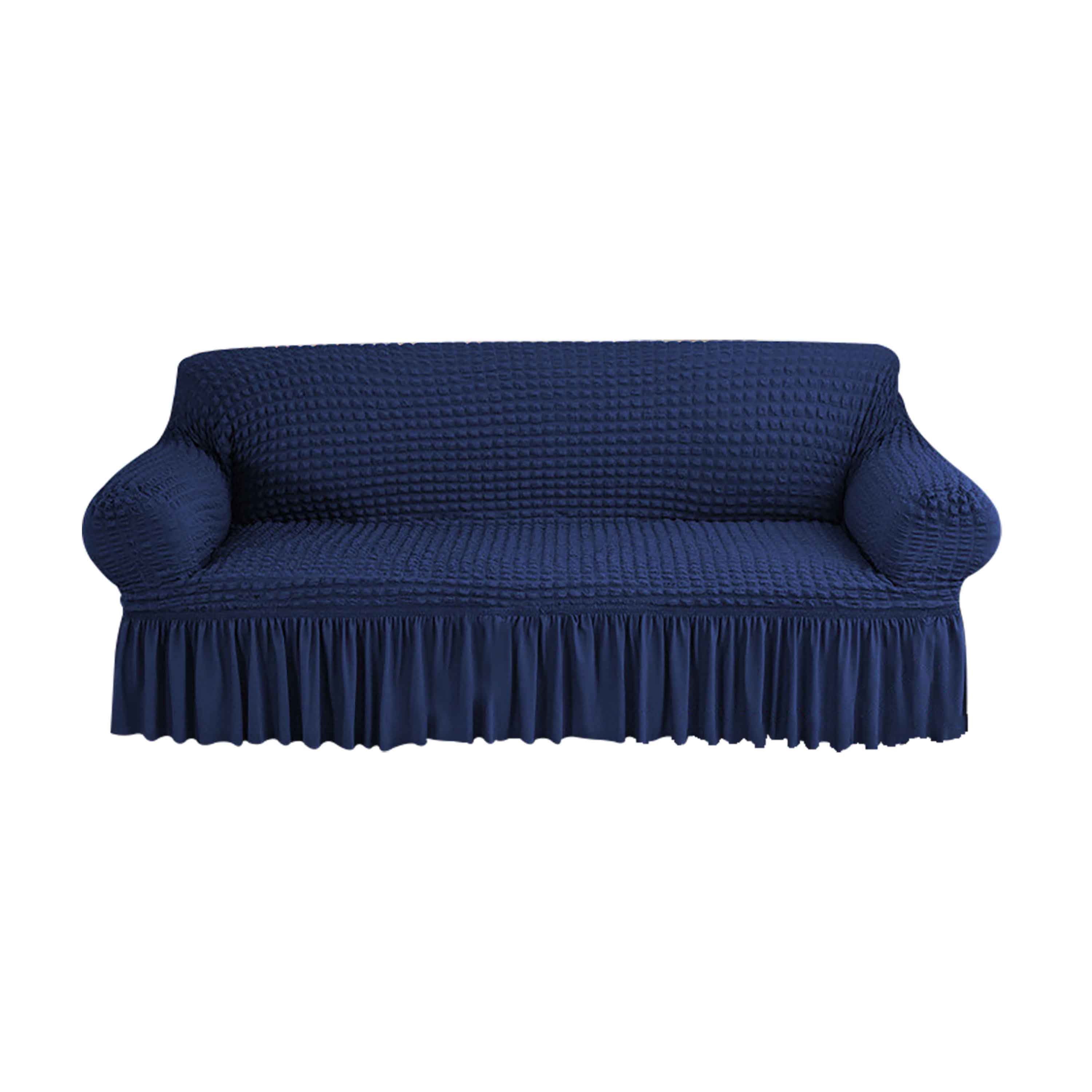 Seersucker Sofa Cover With Skirt,Stretch Couch Cover 360° All-around ...