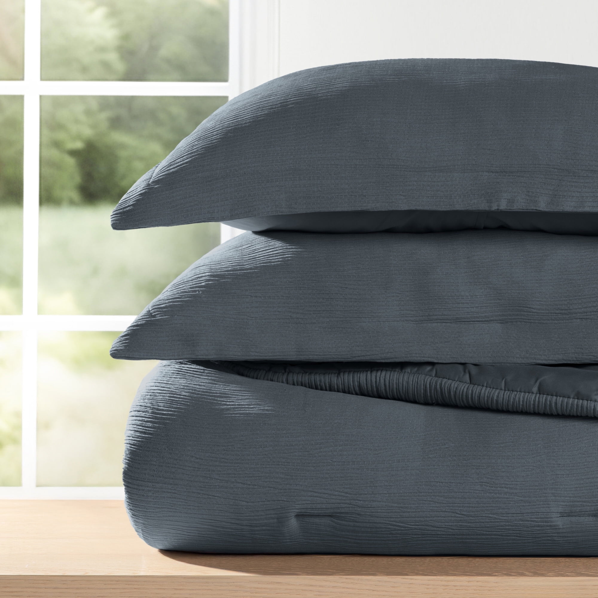 Cloud Weave Textured Comforter Set Plush All-Season Down Alternative ...