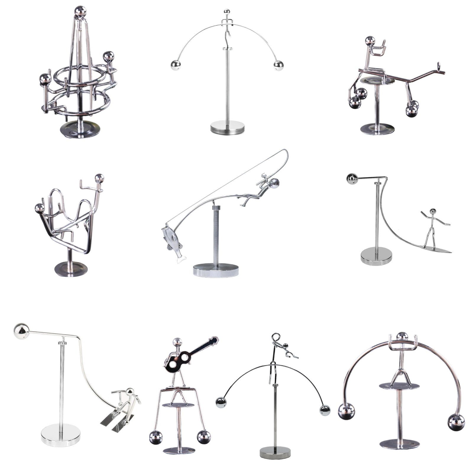 The Seesaw Balancing Sculpture Large Metal Kinetic Art Desk Office Physics Science Decor Cool ...