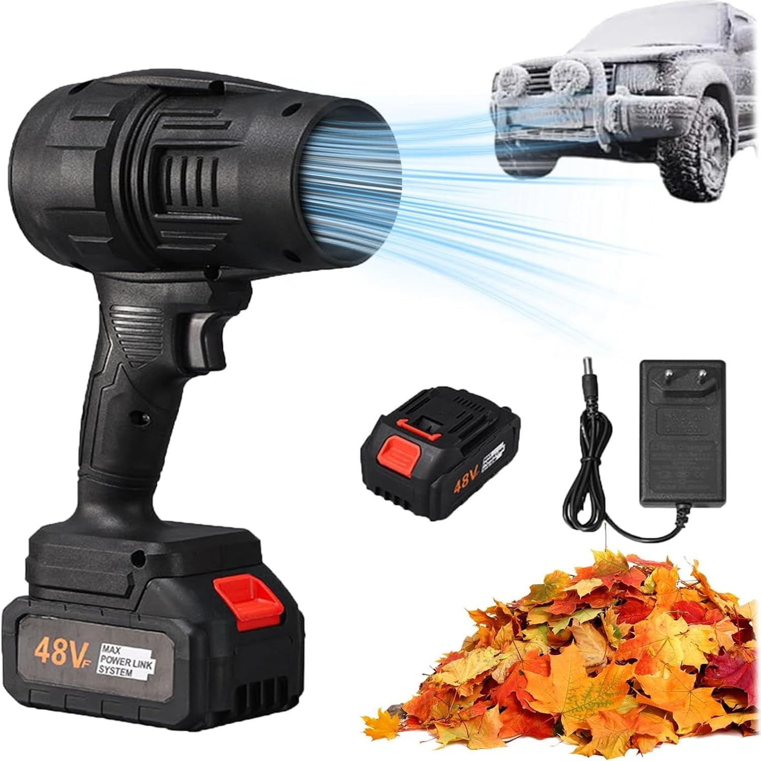 Seese Cordless Leaf Blower,Turbo Jet Blower, Djustable Air Speed ...