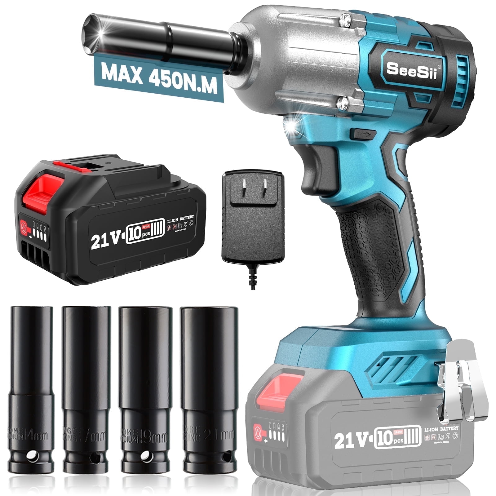 Customer reviews for Seesii 1/2'' Cordless Impact Wrench 450N.m, 330Ft ...