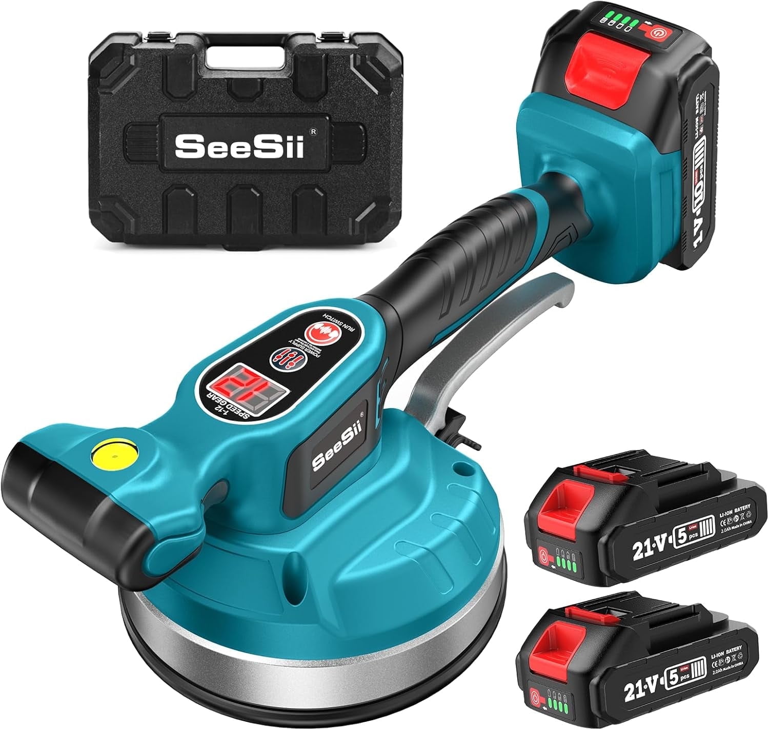 Seesii Tile Vibrator Leveling Machine, Cordless Battery Powered Tiler ...