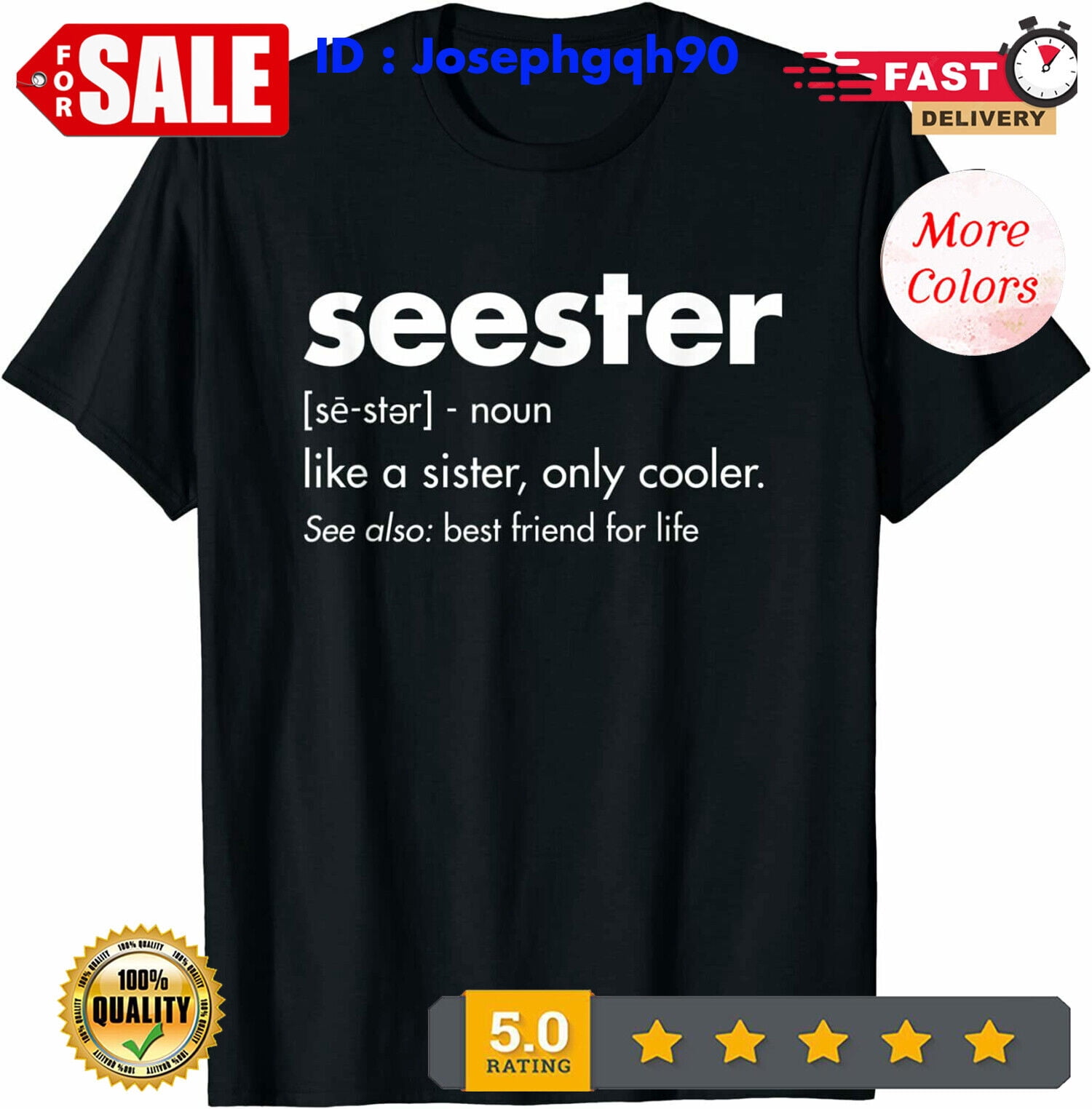 Seester Definition Apparel - Best Friend For Life T-Shirt. - Walmart.com