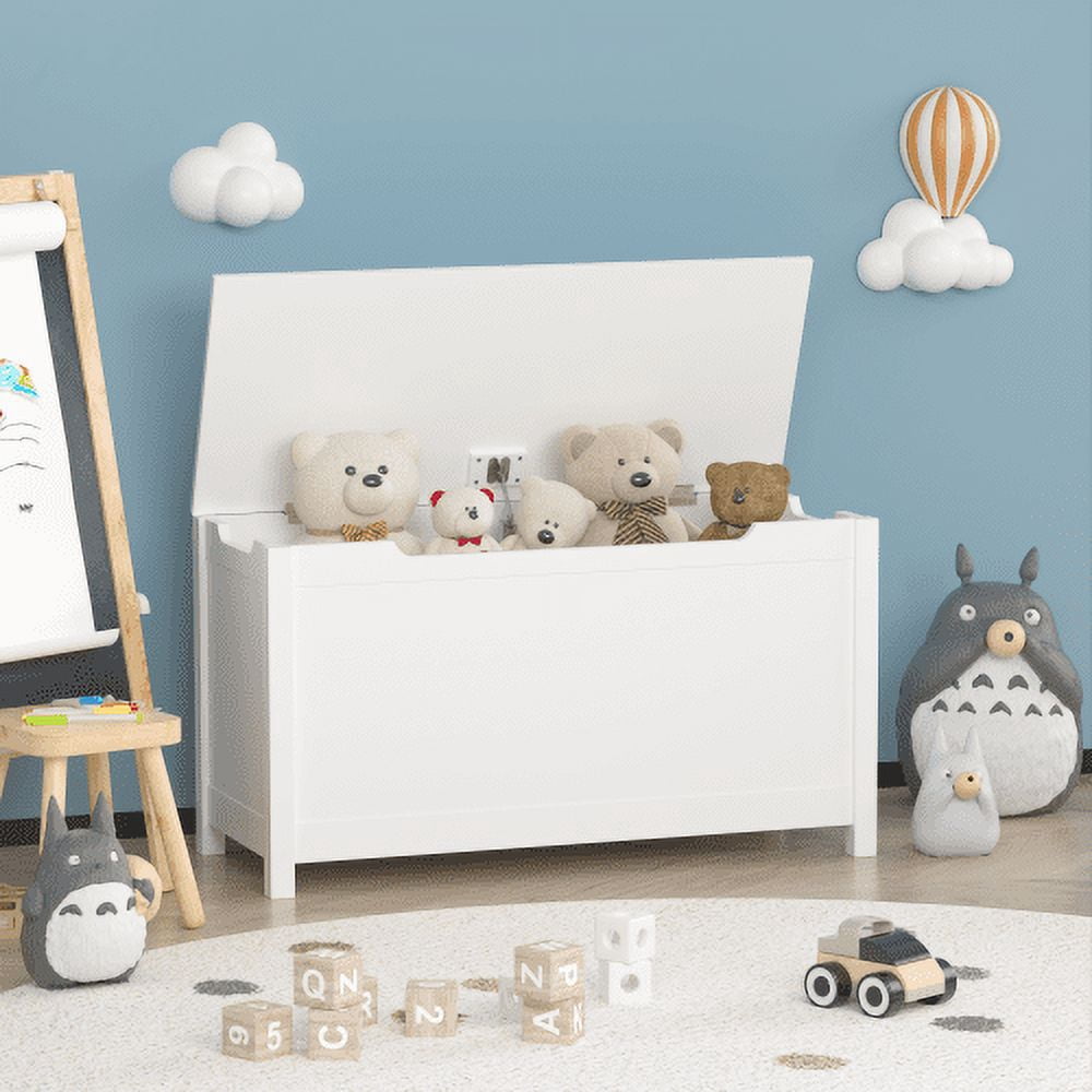 Seetaras 31.5'' Large Wooden Toy Chest Wooden Toy Box Storage with ...
