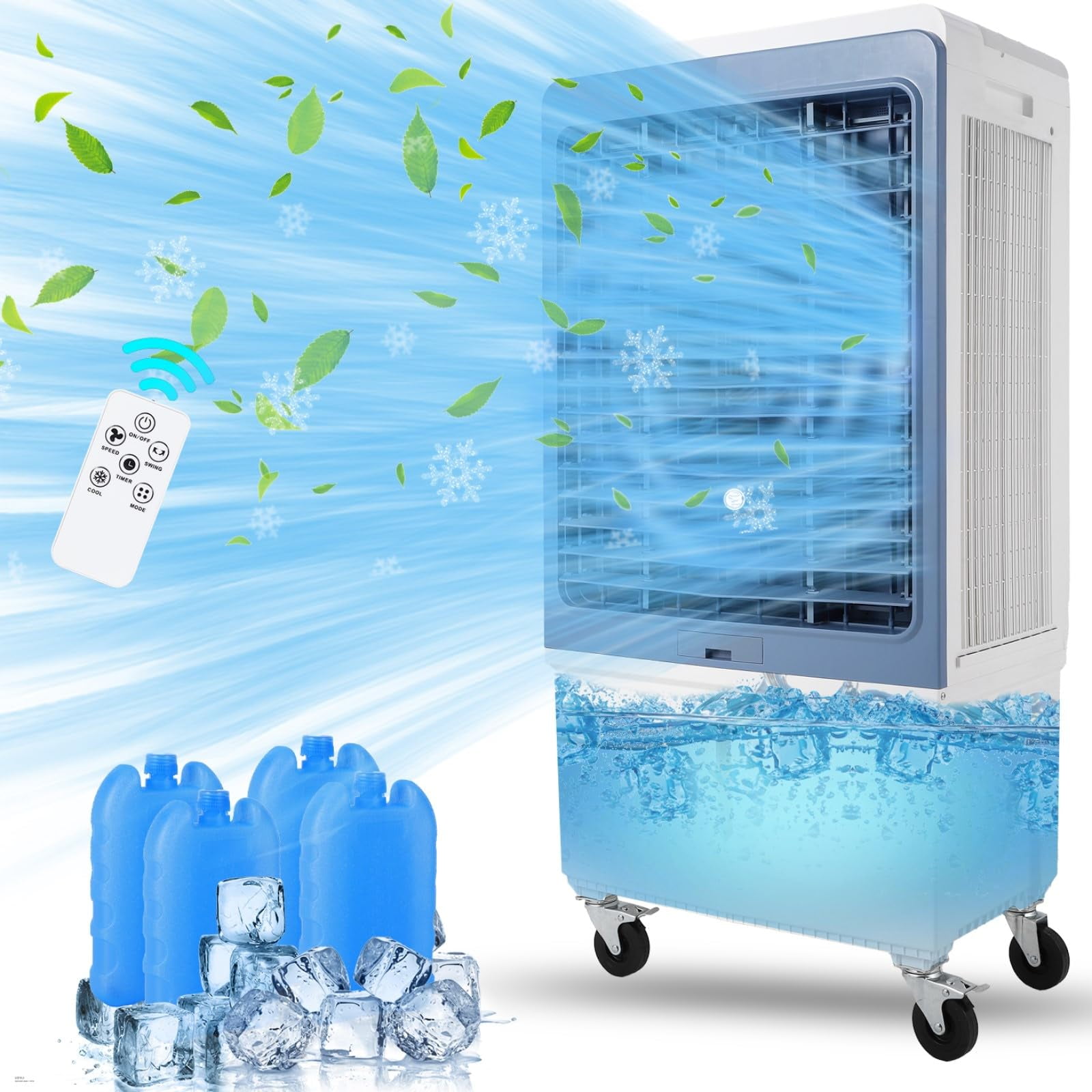 Seetaras 3500CFM Evaporative Air Cooler SwampCooler with 13.2 Gallon ...