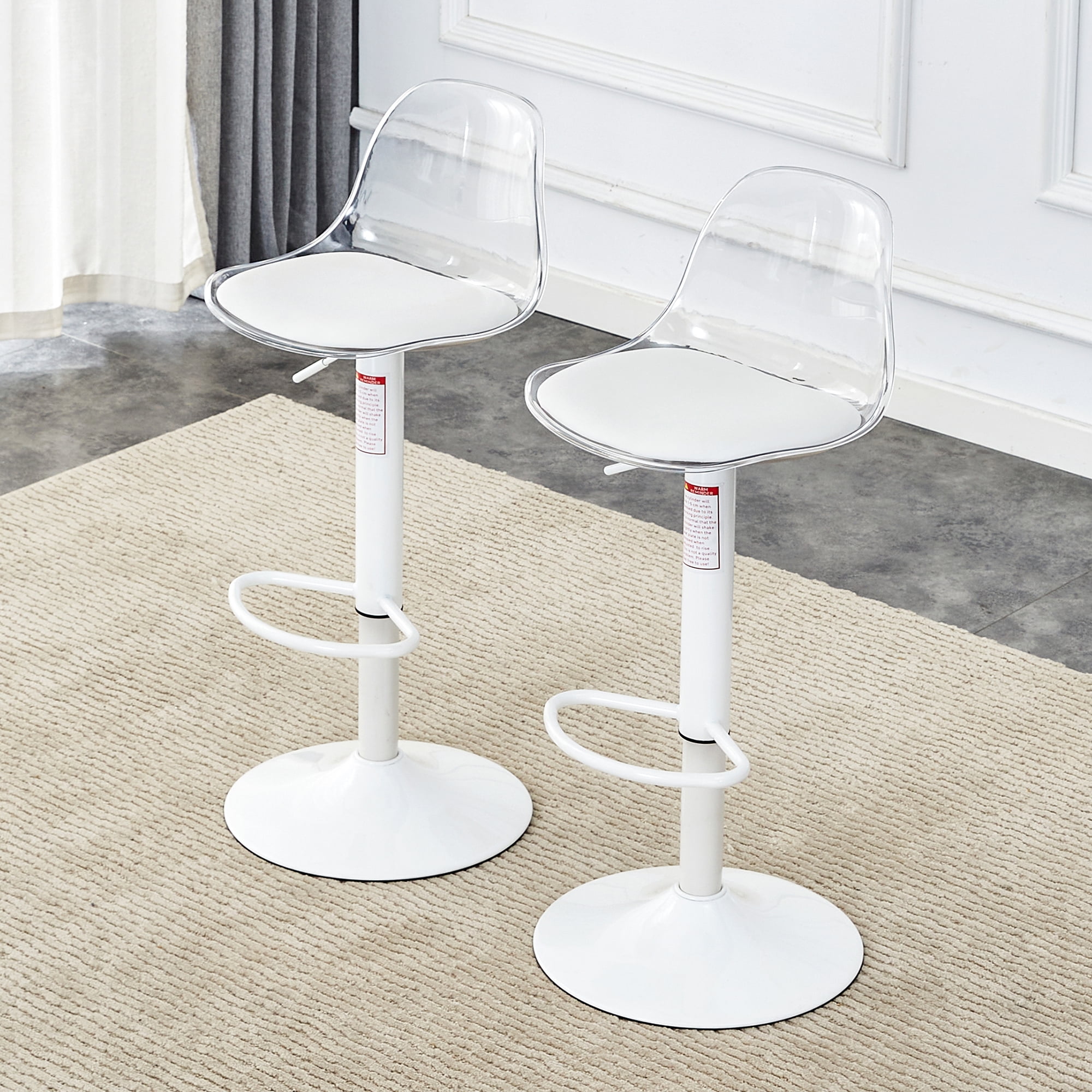 Seetaras Bar Stool with Adjustable Height & 360-Degree Swivel,Set Of 2 ...