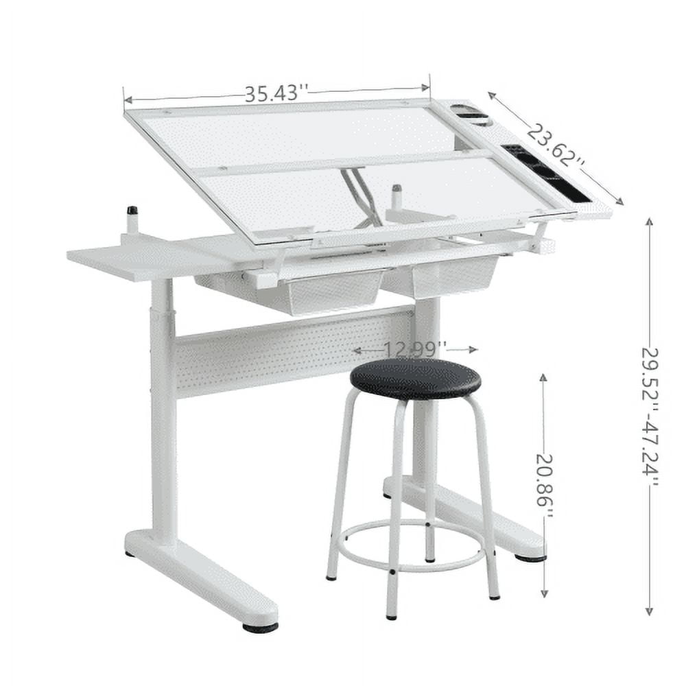 Seetaras Hand Crank Adjustable Drawing Table Drafting Desk, Art Craft ...