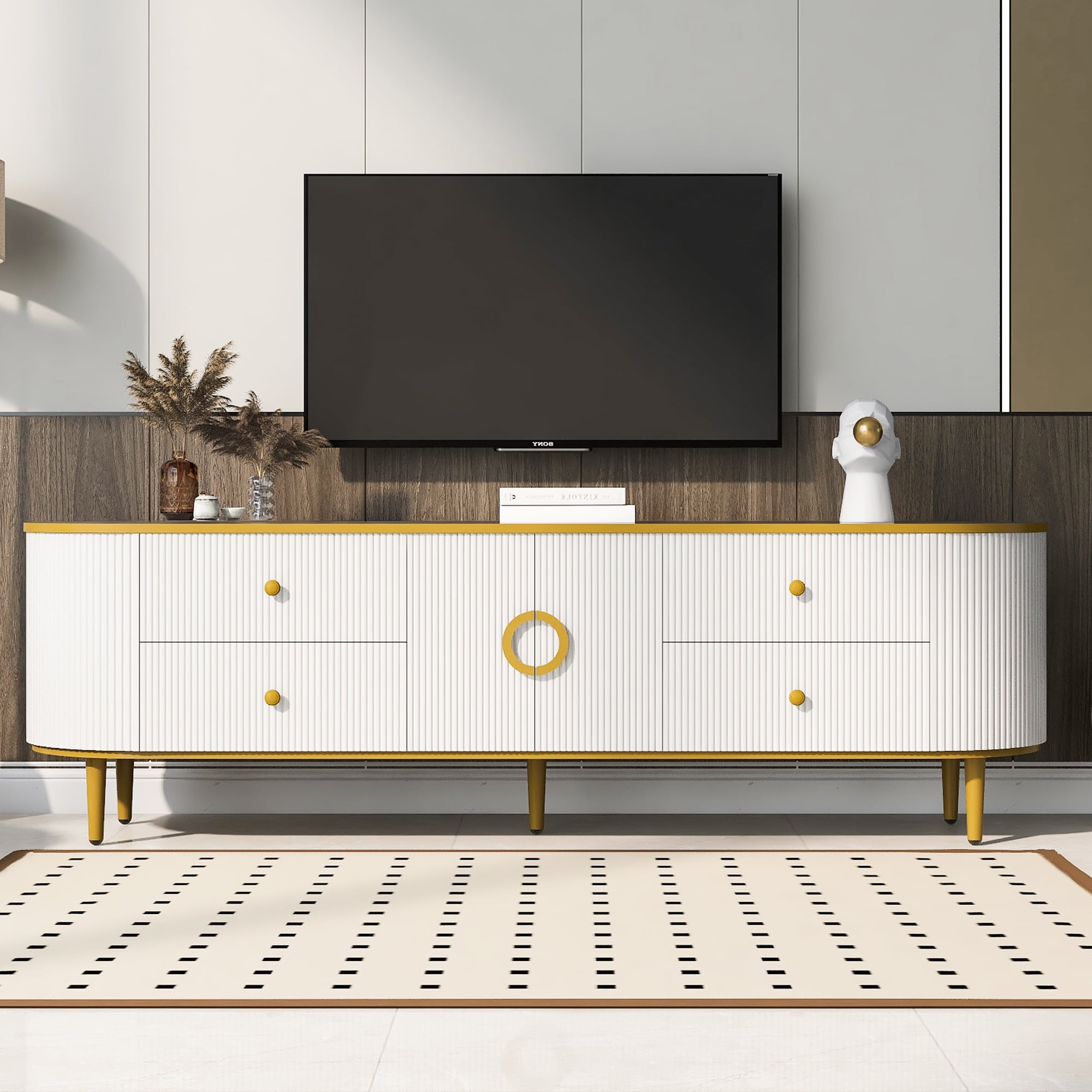 Seetaras Modern TV Stand Console Table for TVs up to 80 Inches ...