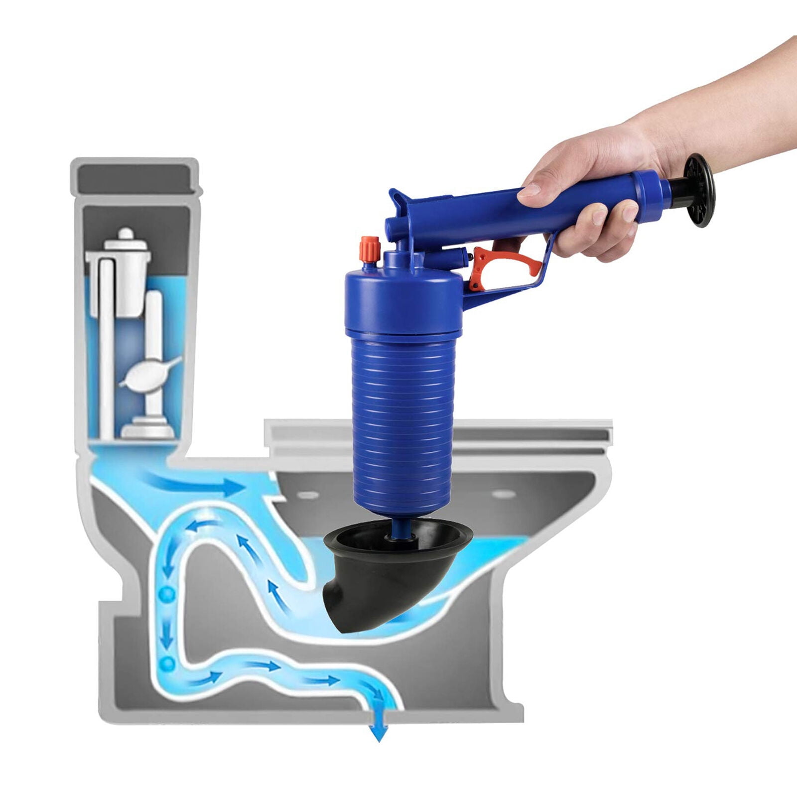 Seetaras Power Toilet Plunger Set Air Drain Blaster Bellows Plunger ...