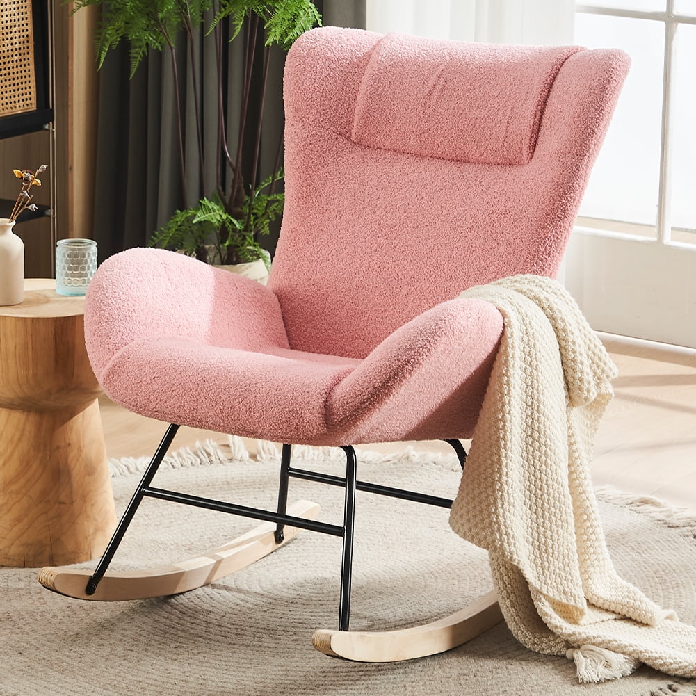 Seetaras Rocking Chair,Modern Upholstered Reading Rocker Chair with ...