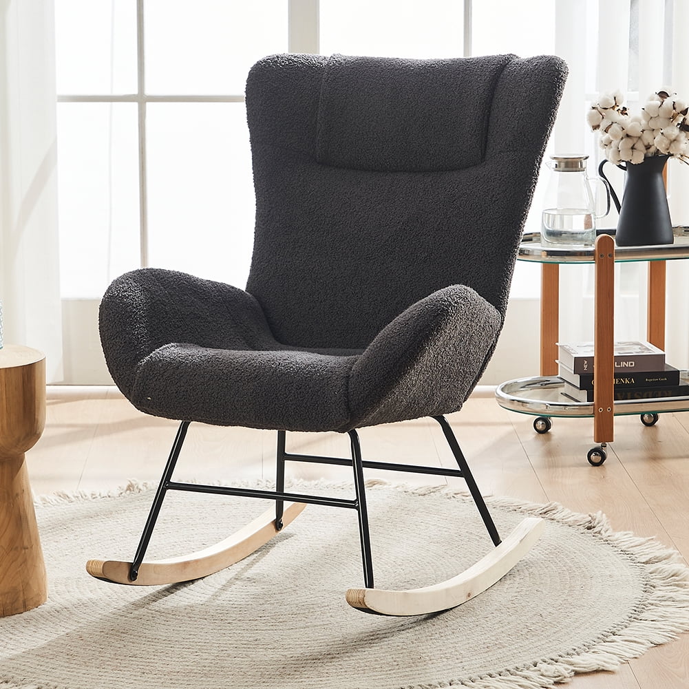 Seetaras Rocking Chair,Modern Upholstered Reading Rocker Chair with ...