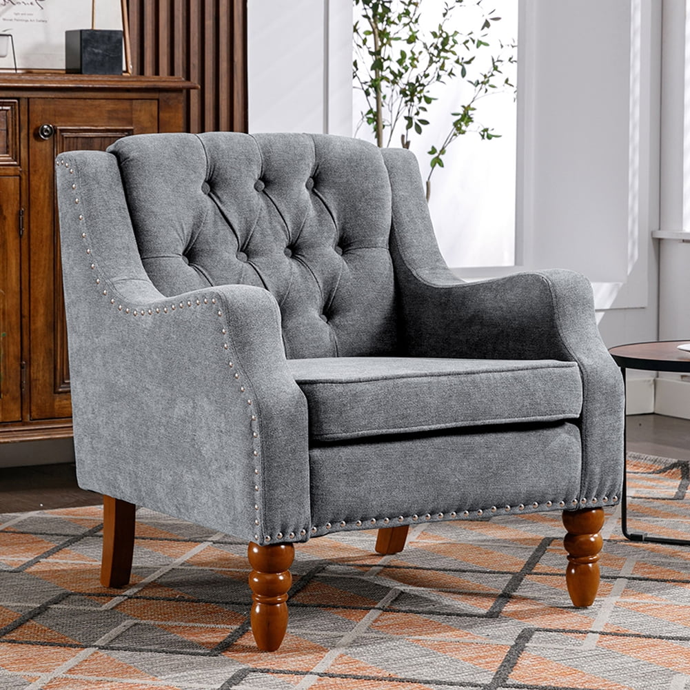 Seetaras Sofa Chair Button Tufted Upholstered Armchair with Vintage ...