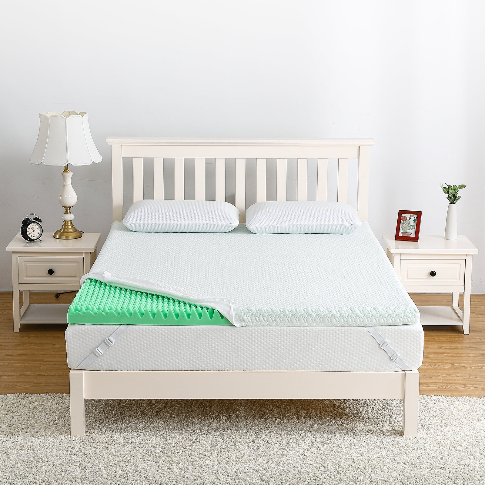 Seetaras Twin/Full/Full XL/Queen/RV Queen Mattress Topper, 2/3 Inch ...