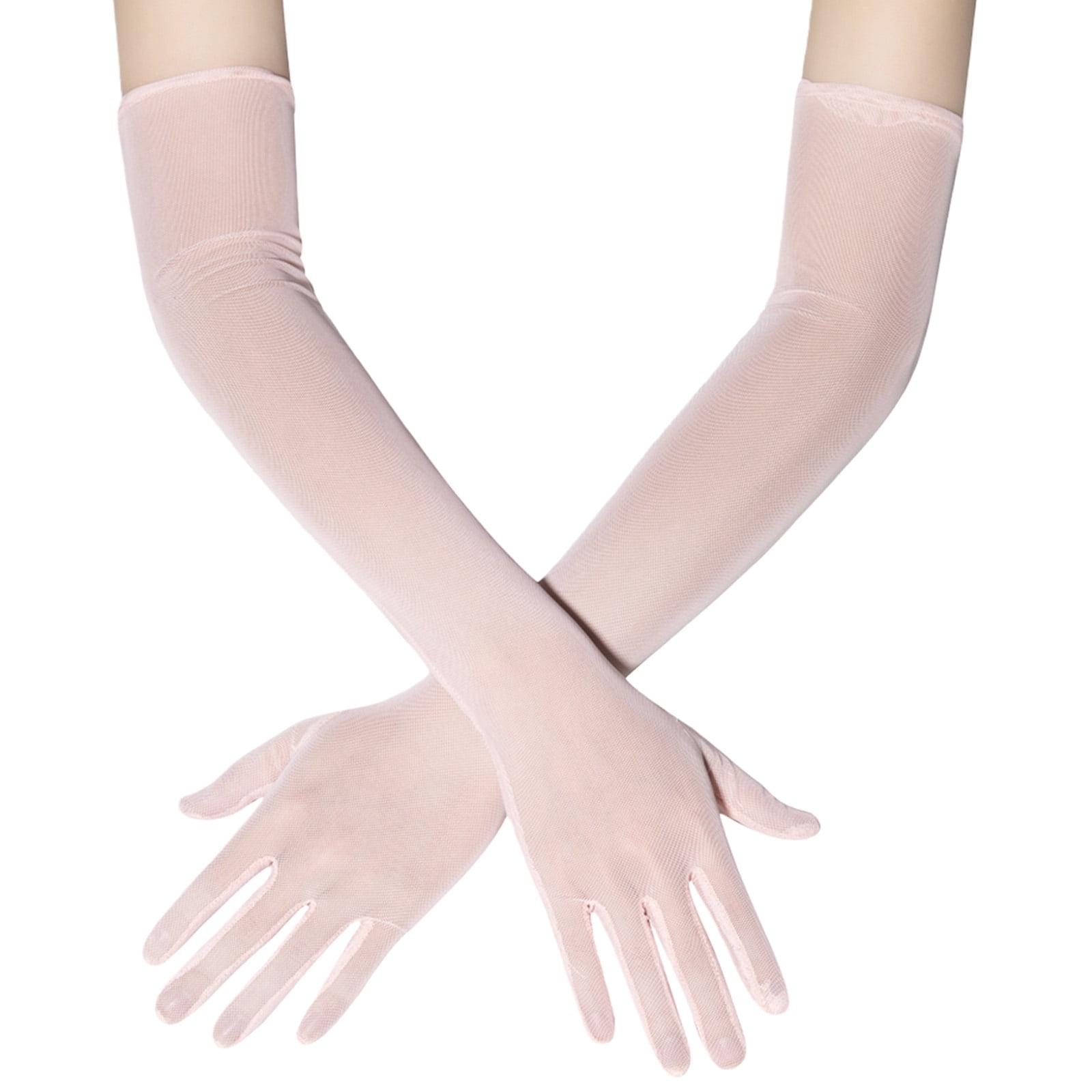Seethrough Sheer Formal Gloves For Women Extended Length 55cm Arm ...