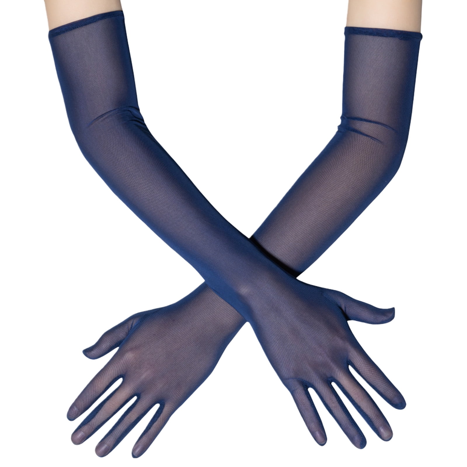 Seethrough Sheer Formal Gloves For Women Extended Length 55cm Arm ...