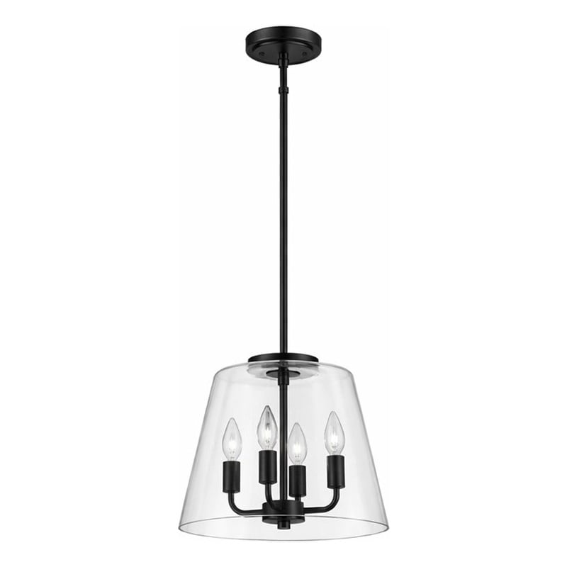 Seeut Metal Pendant Light with Clear Glass and Black Finish - Walmart.com