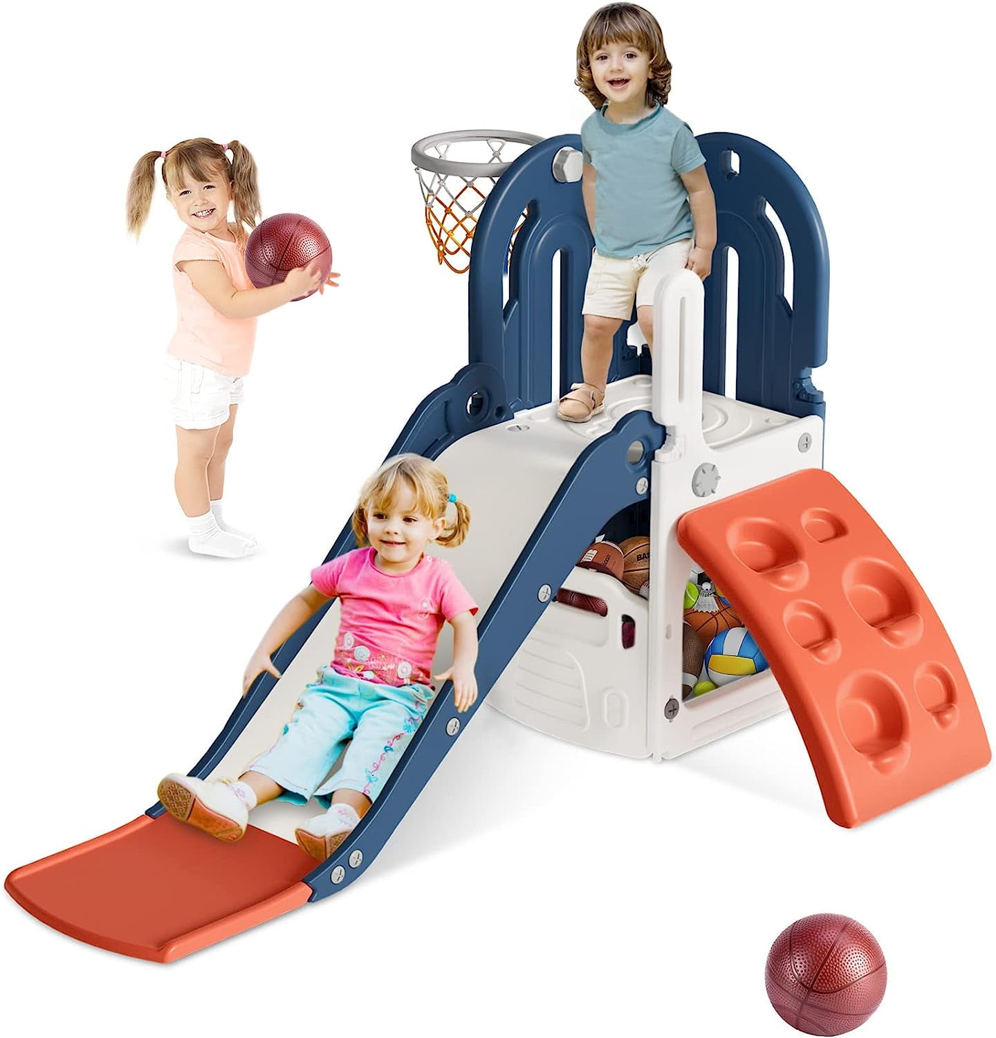 Seeutek Kids Playset, 4-in-1 Toddler Slide for Ages 1-3, Indoor/Outdoor ...