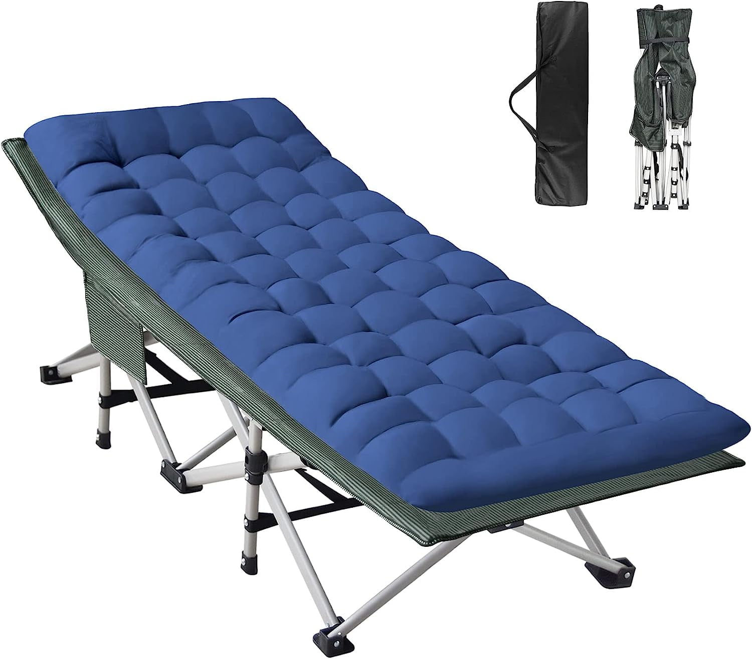 Seeutek Folding Camping Cot, Portable Outdoor Bed, Heavy Duty, 1200D ...