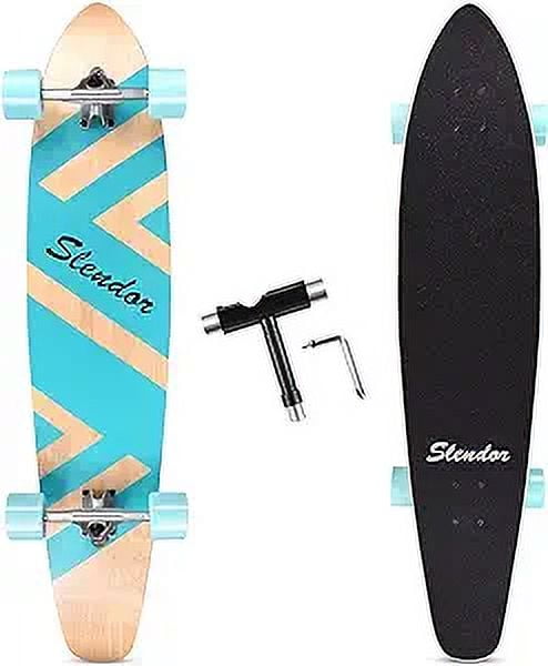 Seeutek Geometric Blue Style Complete Skateboard 42 inch Drop Through ...