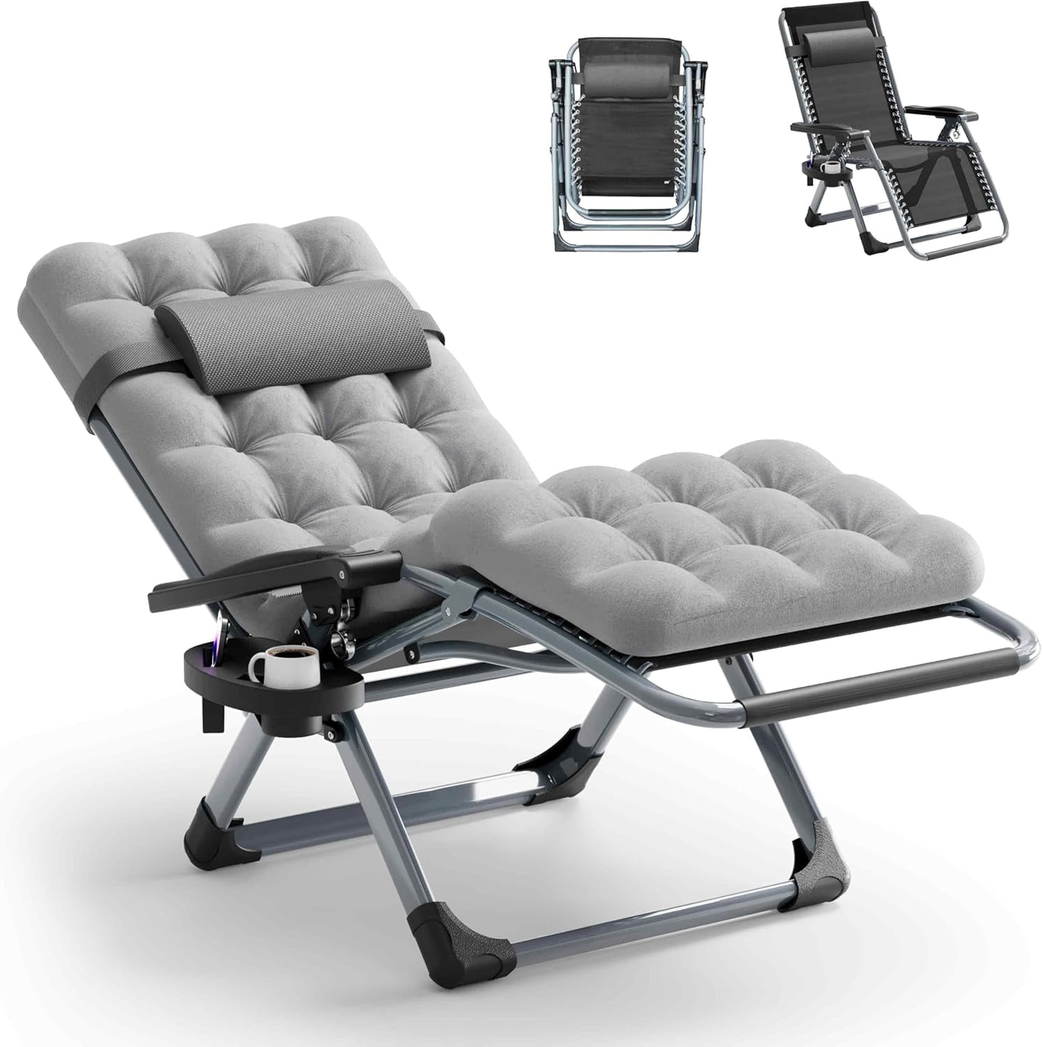 Seeutek Lounge Chair, Anti Gravity Lounger with Removable Extra Thick Cushion, Upgraded Lock and ...