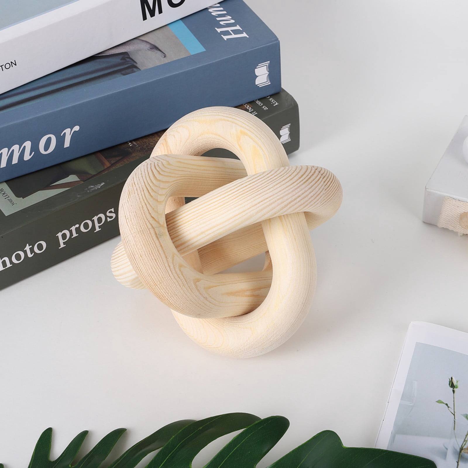 3 Link Wood Knot Chain Link Decor - Boho Wooden Hand Carved Decorative ...
