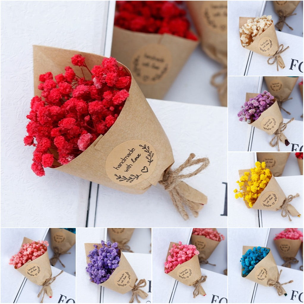 Seewan 8Pcs Mini Dried Flowers Bouquet, Natural Dried Flowers ...