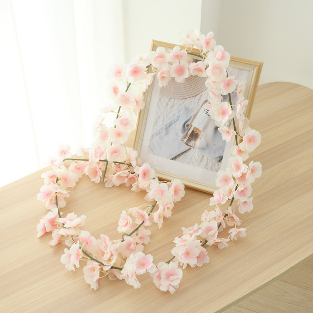 Seewan Artificial Cherry Blossom Garland Cherry Blossom Hanging Vine ...