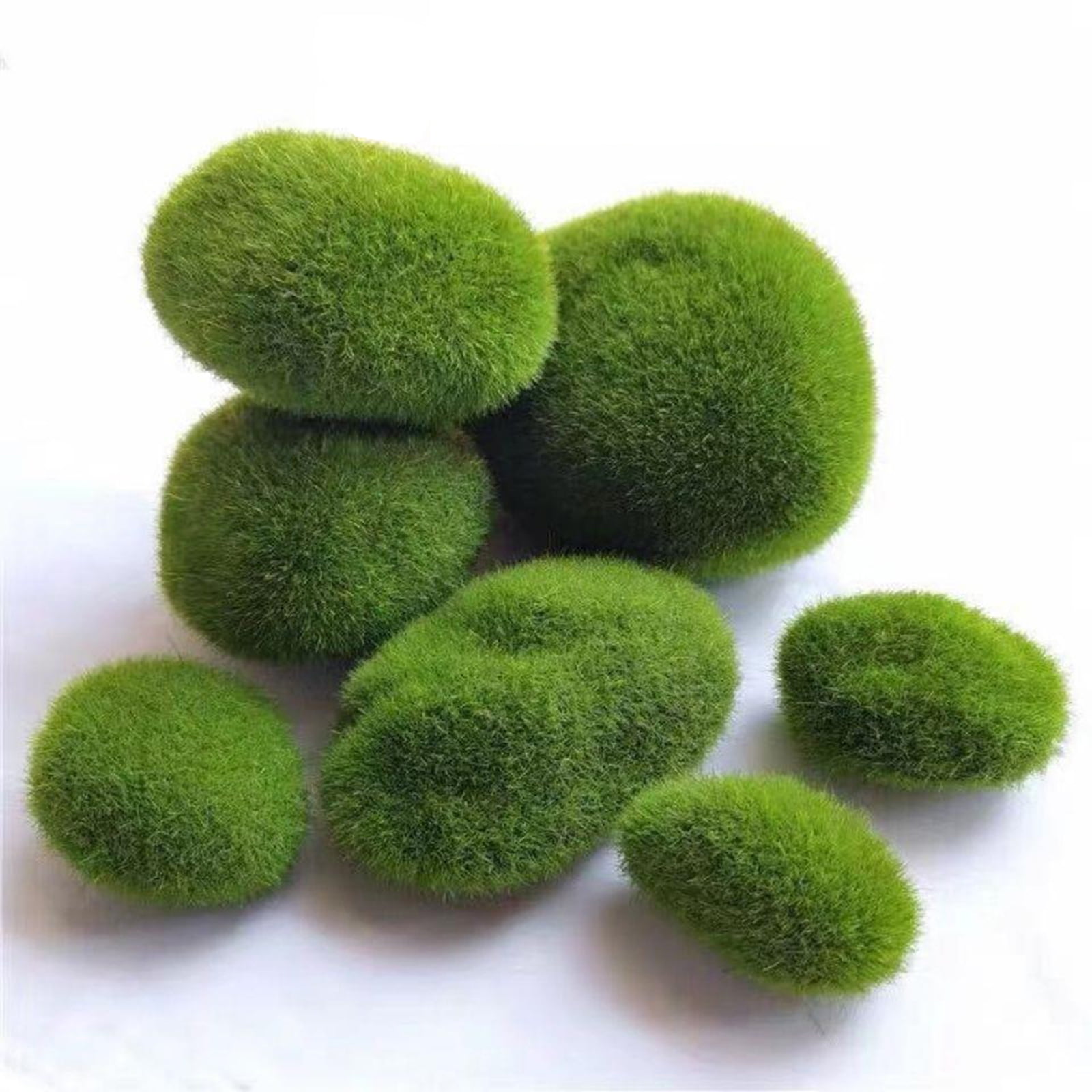 Seewan Artificial Moss Rocks, 12PCS 3 Size Faux Green Moss Covered ...