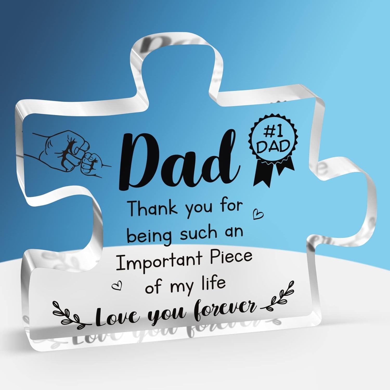Seewan Dad Birthday Gift - Engraved Acrylic Block Puzzle Birthday Gifts ...