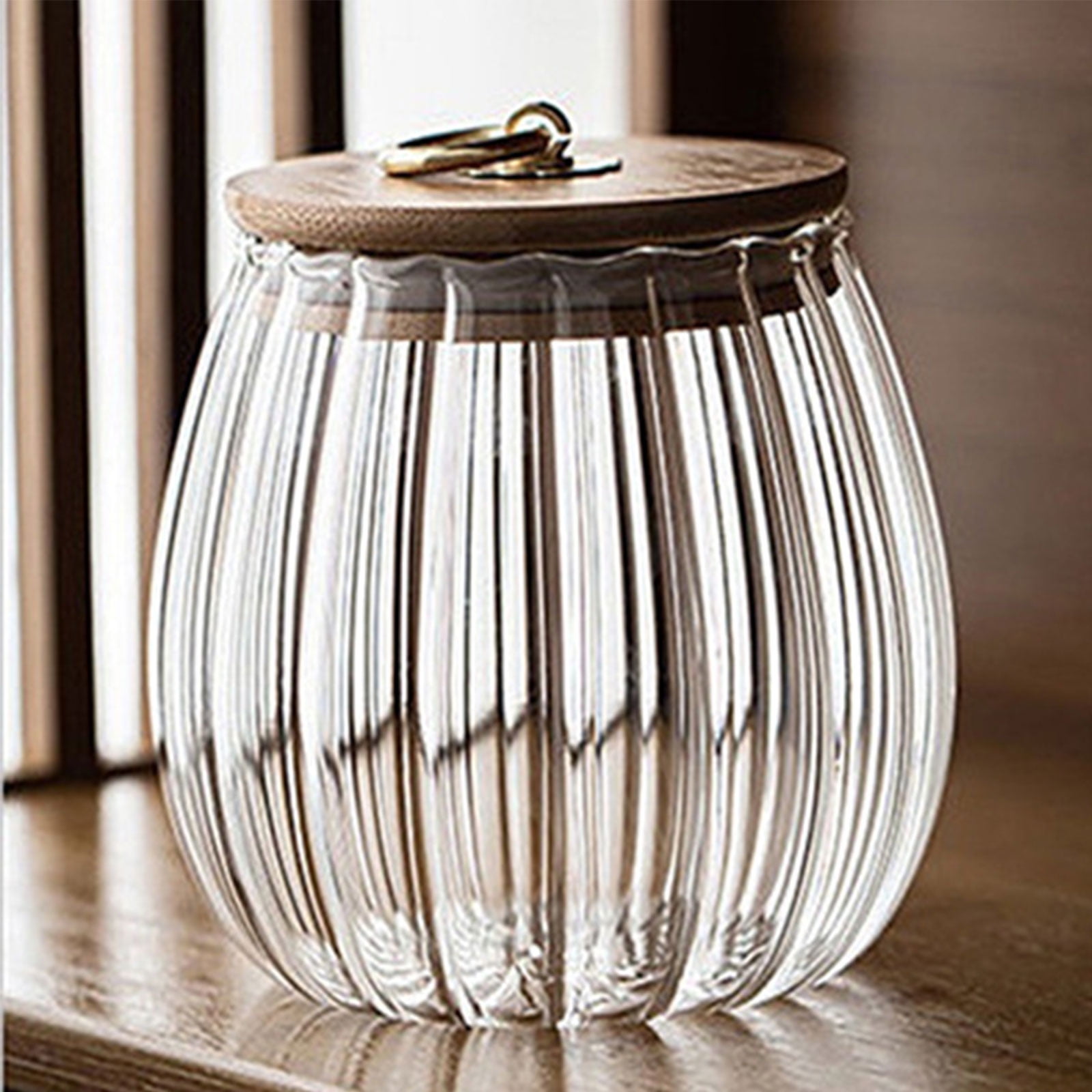 Seewan Glass Storage Coffee Container, Glass Jar with Lid Petal ...