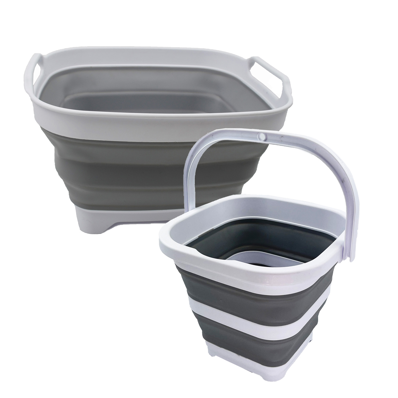 Sef of 2 Collapsible TPE/PP Dish Drainer & Bucket - Walmart.com