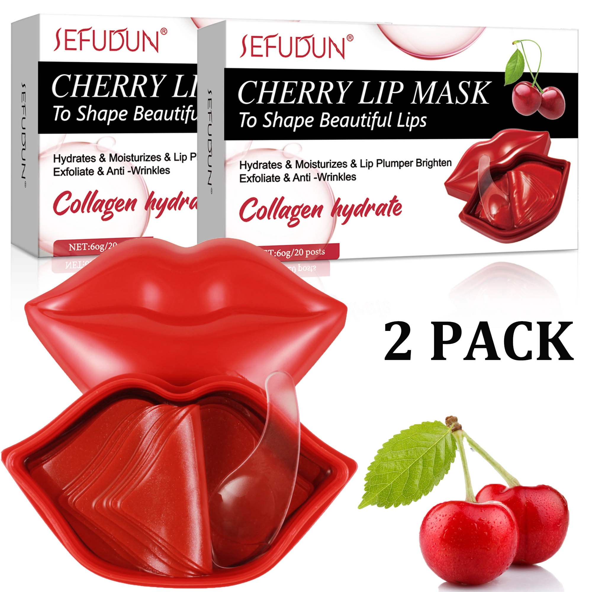 Sefudun Cherry Lip Mask for Dry and Cracked Lip，Exfoliating Repair Lip ...