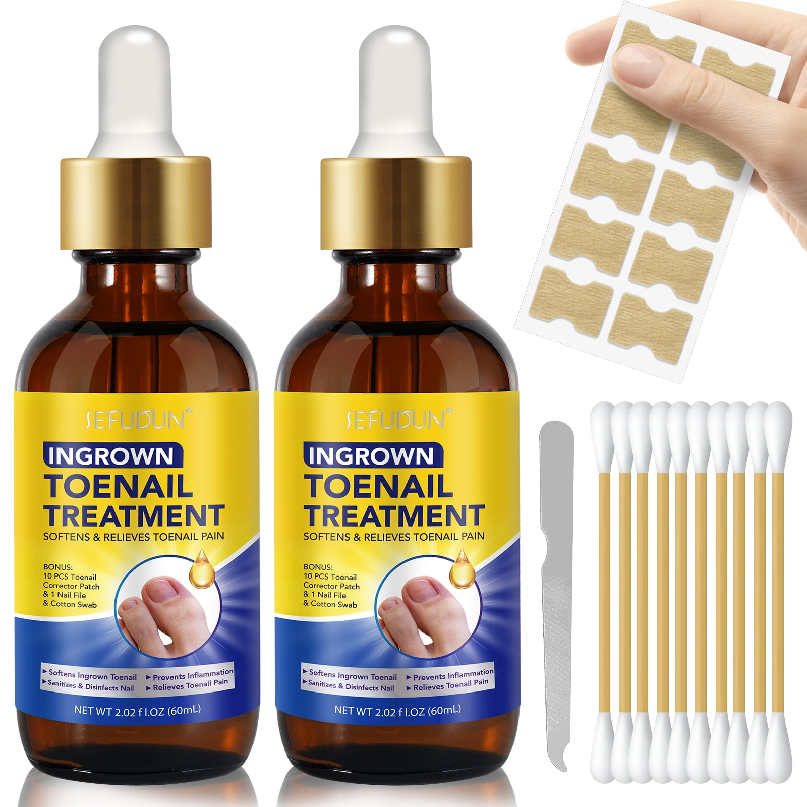 Sefudun Ingrown Toenail Treatment Kit - Extra Strength Toenail Fungus Treatment For Toenail Or ...