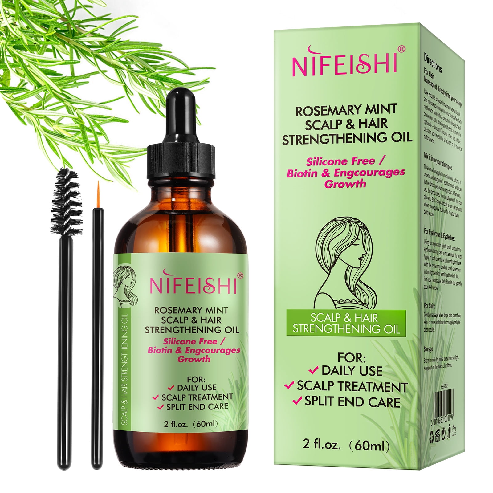 Sefudun Rosemary Oil with Biotin, Improves Blood Circulation, Dry Scalp ...