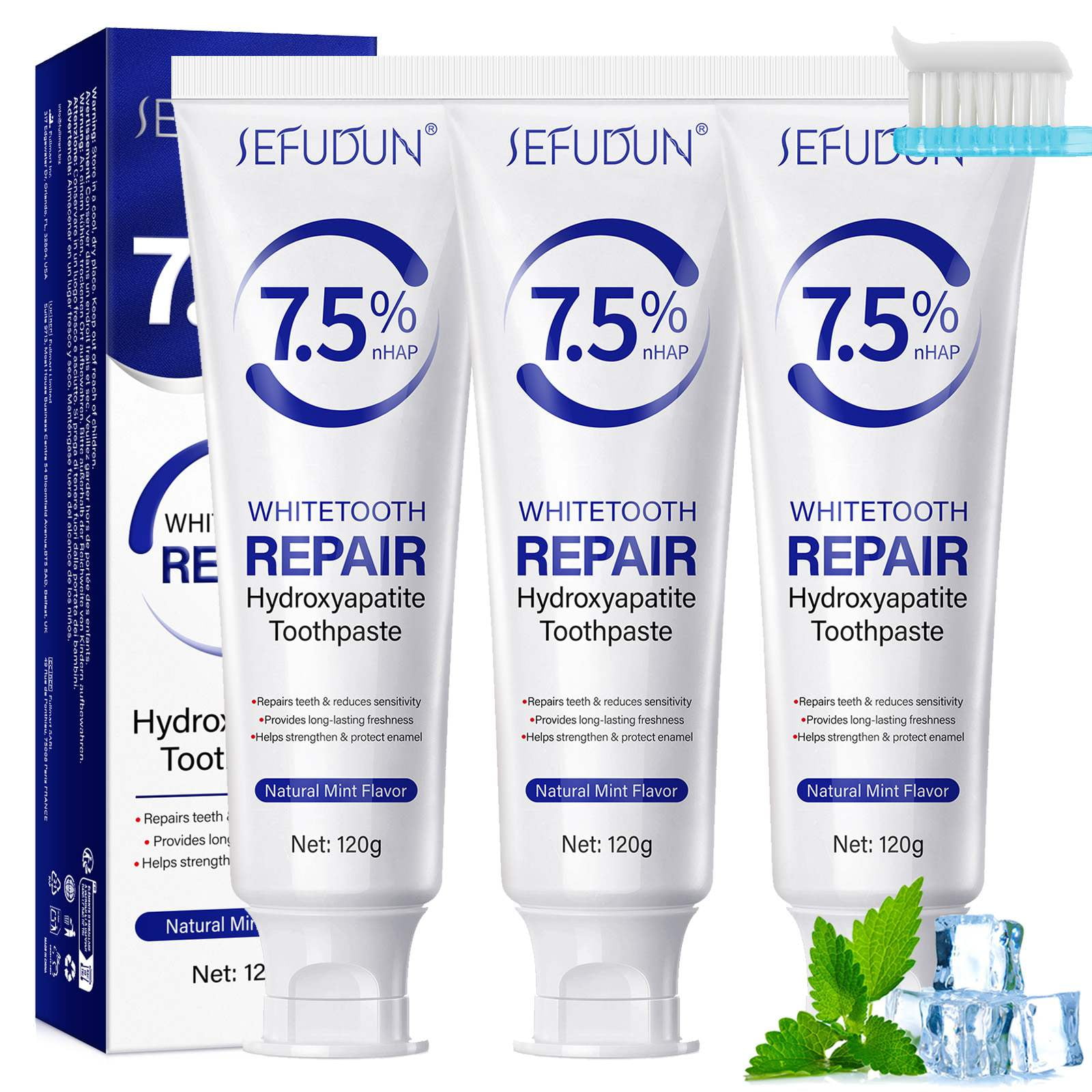 Sefudun Whitetooth Repair Hydroxyapatite Toothpaste, Powerful Nano ...